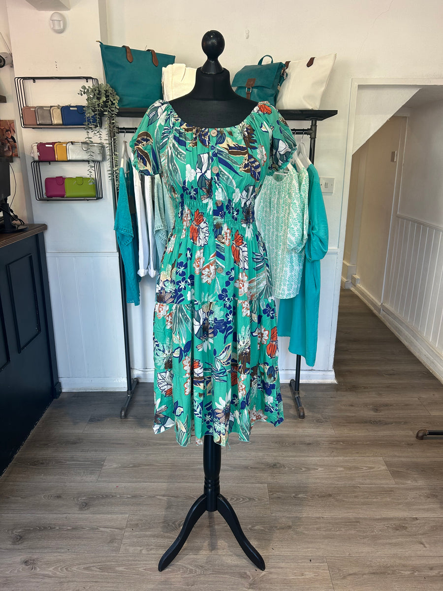 Shirred Waist Midi Dress - Spearmint – Ralph & Rupert