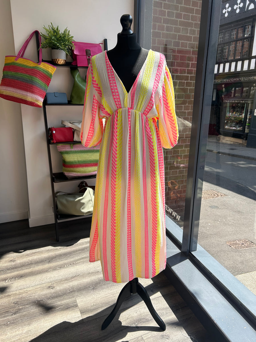 V Neck Midi Dress - Pink – Ralph & Rupert